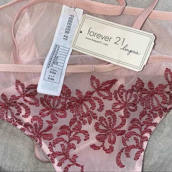 Forever 21 | Intimates & Sleepwear | Forever 2 Pink Strappy Sheer Panty ...